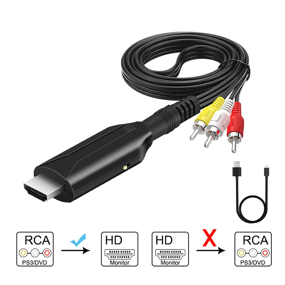 HD-1080P-V-deo-Masculino-para-HDMI-Compat-vel-Adaptador-AV-Cabo-Scaler ...