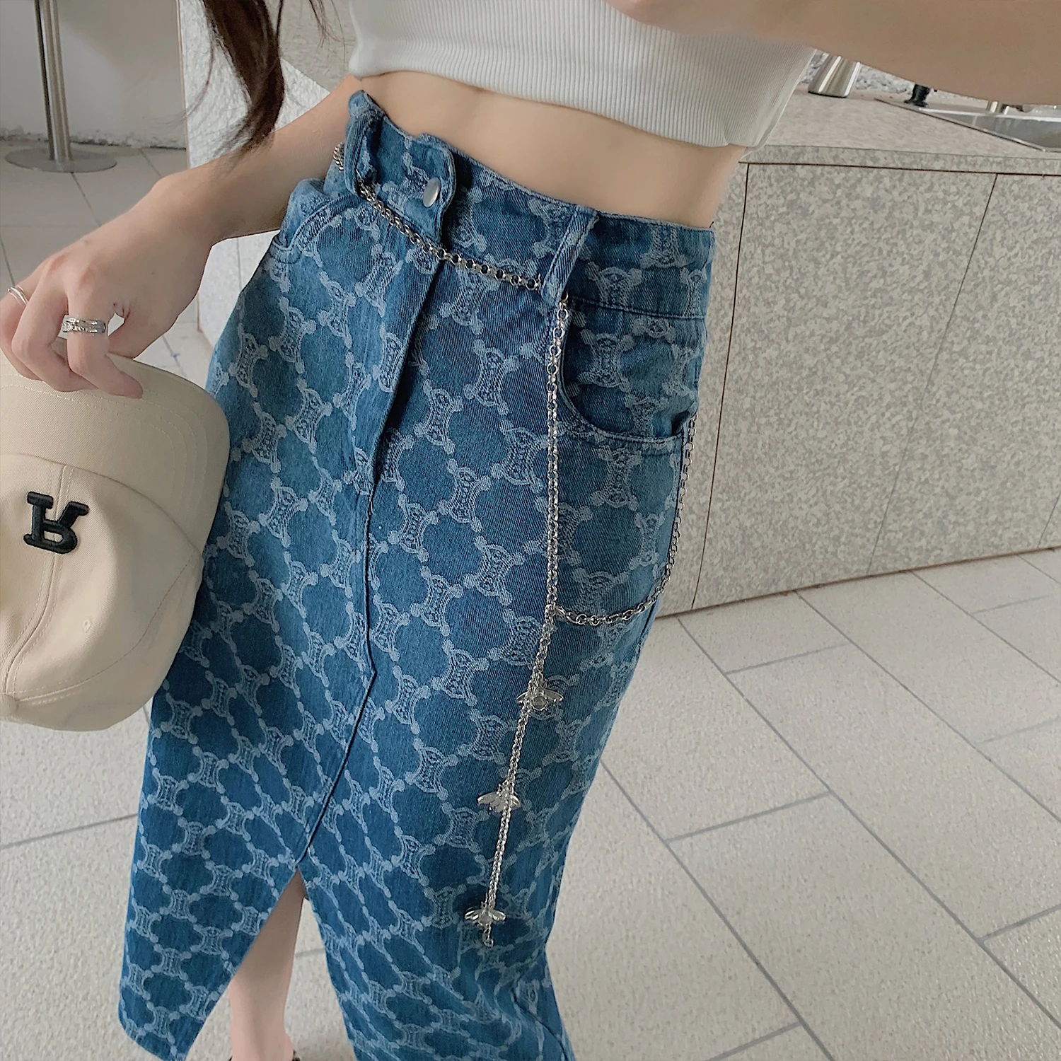 여성 패션 2022 롱 스커트, 여성 실제 샷, 얇은 데님 스커트| | - AliExpress