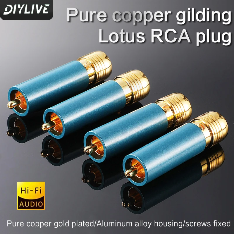 Fever Audio cable Lotus Head 24K gold plated self-locking free welding ...