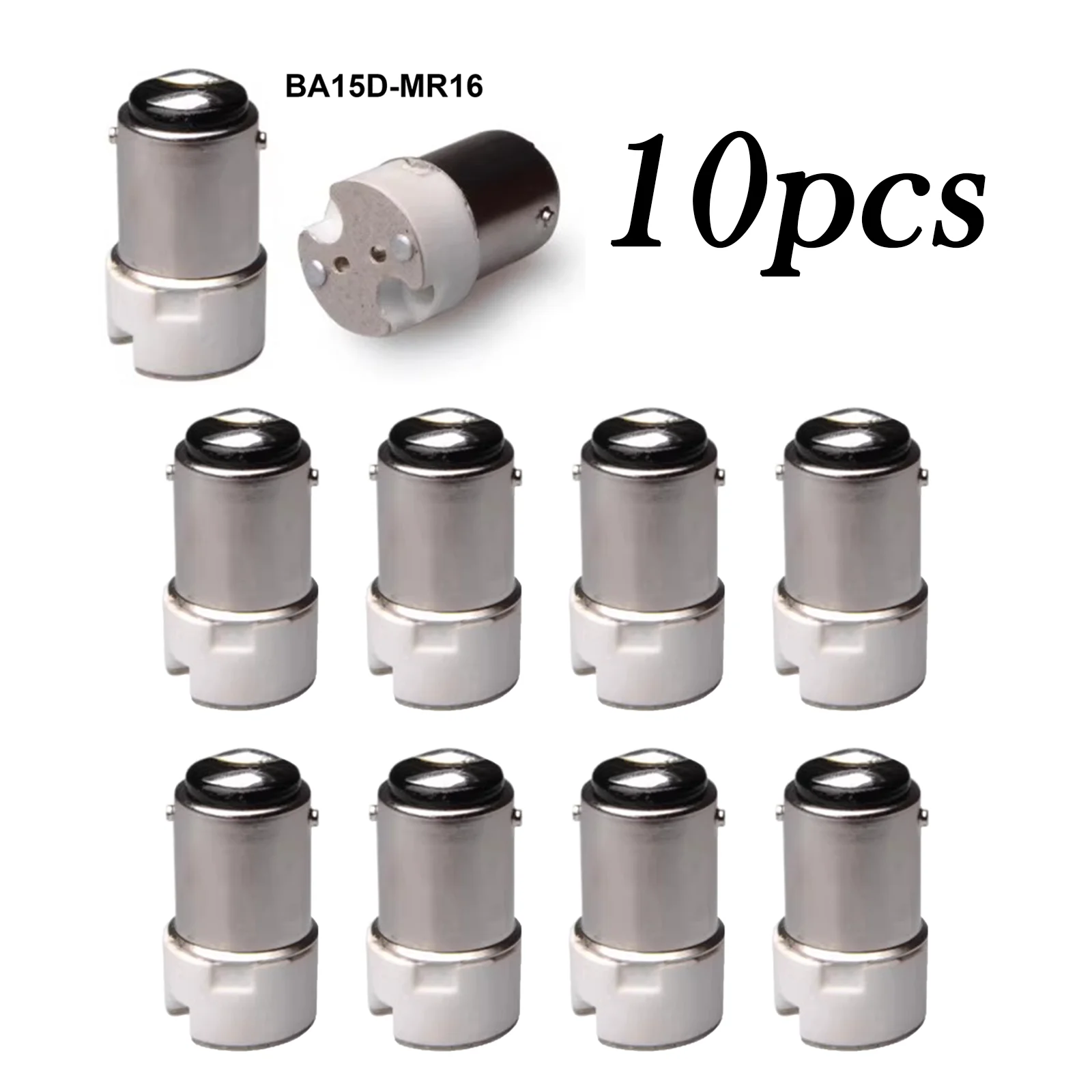 10pcs White BA15D to MR16 Bulb Socket Converter, Adapter for LED ...