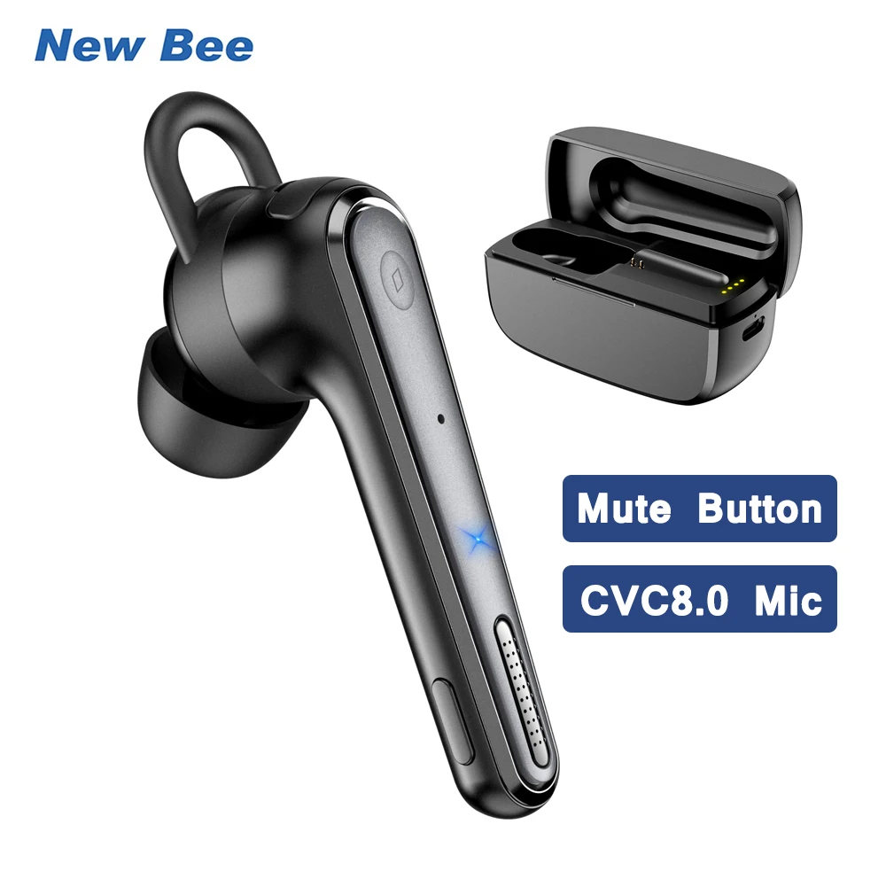 New-Bee-M52-Bluetooth-5-0-Headset-with-Dual-Mic-Mute-500mAh-Charging ...