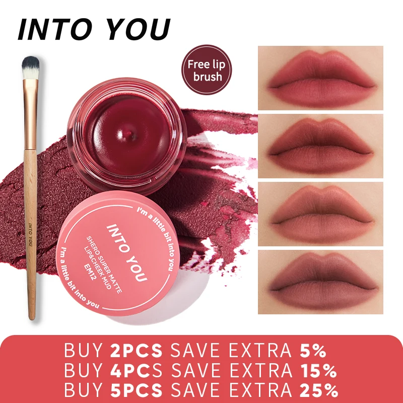 INTO YOU Makeup Muddy Texture Lip Gloss Long Lasting Red Lipstick ...
