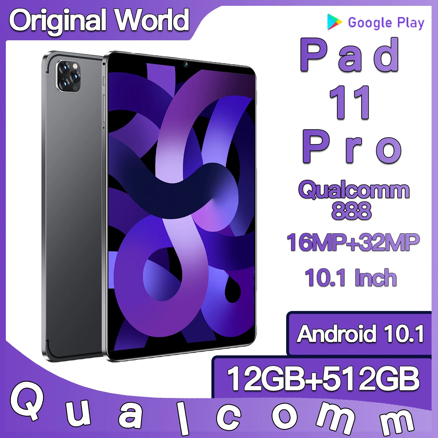 Tablet-Android-11-Pro-Pad-Original-Qualcomm-888-10-1-12GB-512GB-8800mAh ...