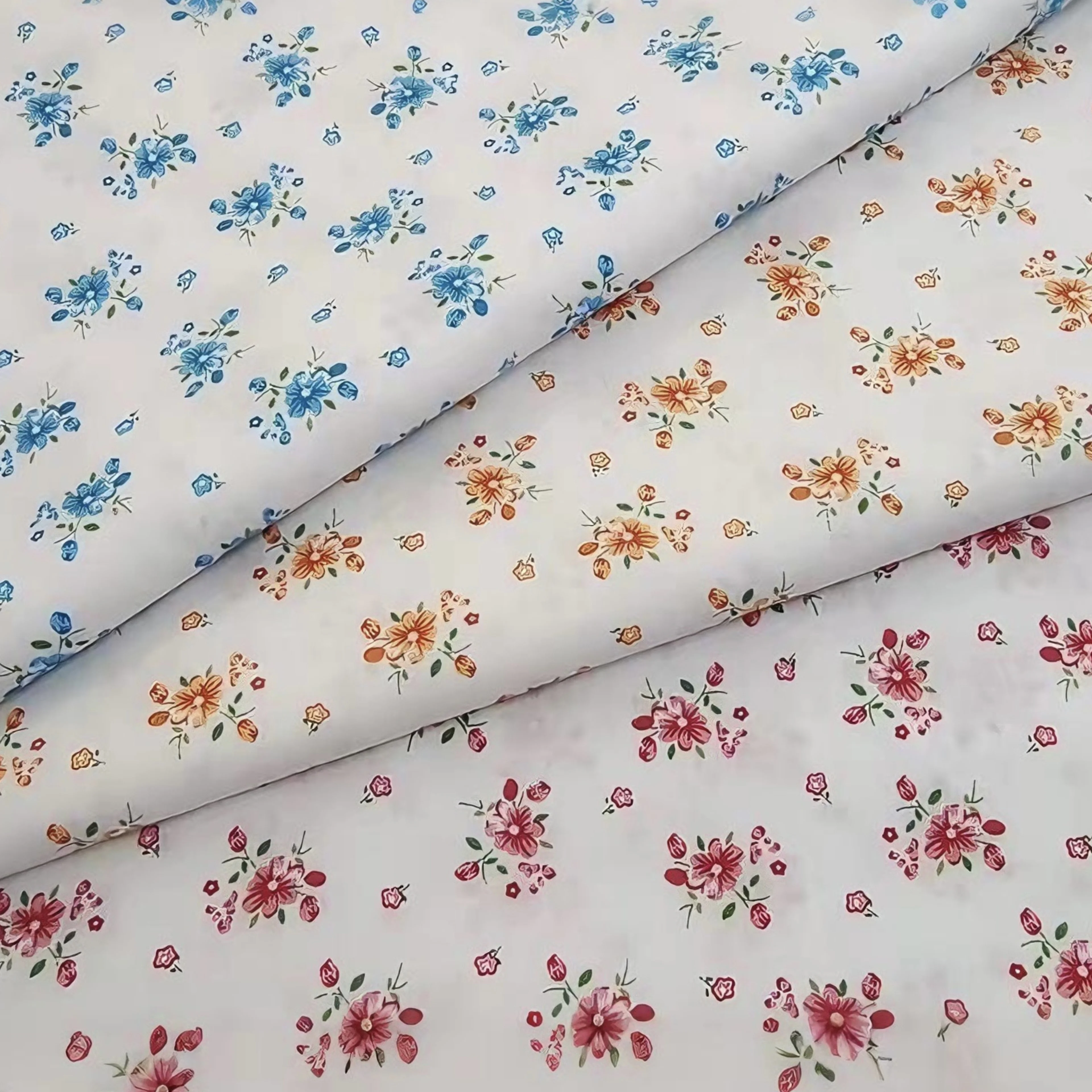 Premium Delicate Floral Printed Fabric Charming Color Combinations ...