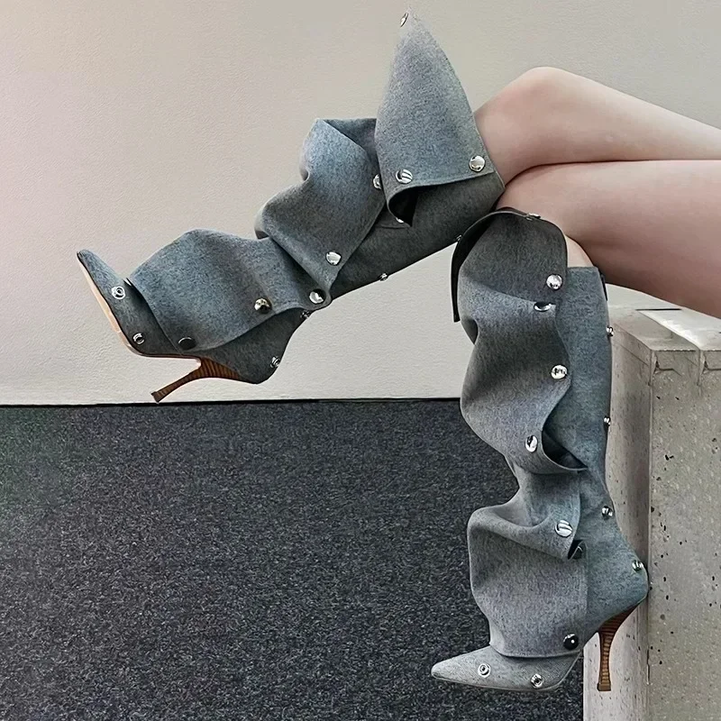 High Heel Long Boots for Women High Botte Winter Boots Shoes for Botas ...
