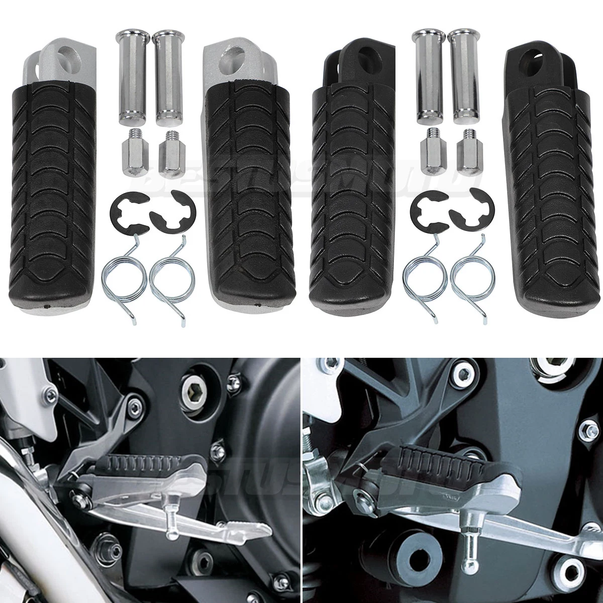 Motorcycle-Front-Footrest-Foot-Pegs-For-Kawasaki-Ninja-650R-650-1000 ...
