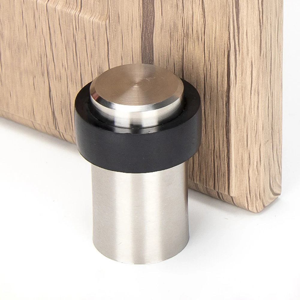 Door-Stop-Kit-Premium-Rubber-Cylindrical-Door-Stopper-in-Silver ...