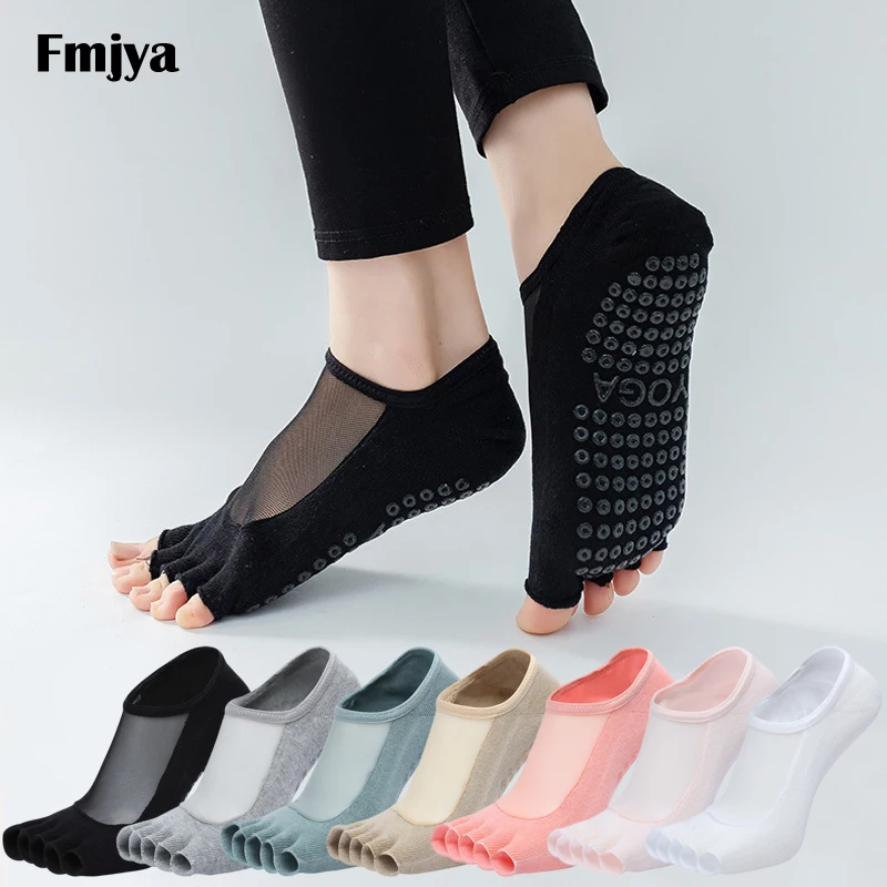 Women-Yoga-Socks-Anti-Slip-Mesh-Back-Breathable-Cotton-Sports-Fitness ...