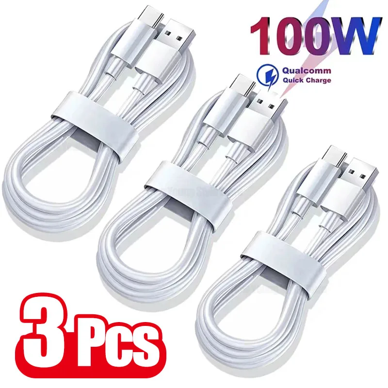 3Pcs-100W-Type-C-Super-Fast-Charging-Cable-Data-Cord-for-Samsung-Xiaomi ...