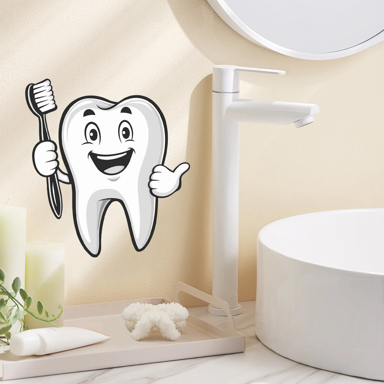 5PCS-Cartoon-Teeth-Wall-Stickers-Creative-Tooth-Sticker-Waterproof ...