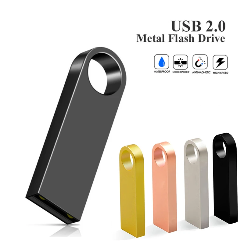 USB Pen Drive 128gb 64gb 32gb Memory Stick Waterproof USB2.0 Silver ...