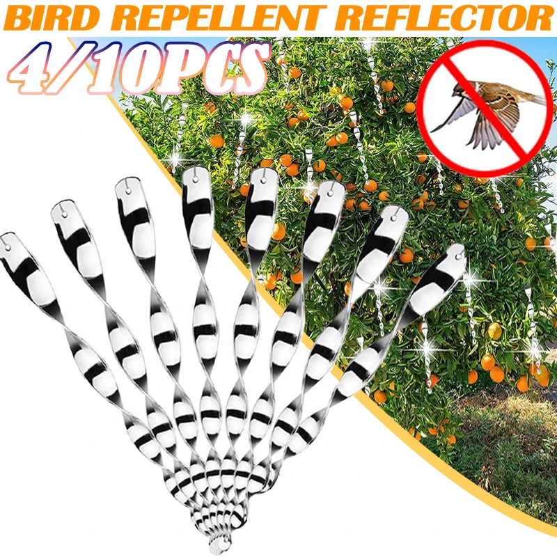 Outdoor-Bird-Repeller-Reflective-Scare-Stick-Spiral-Bird-Repeller ...