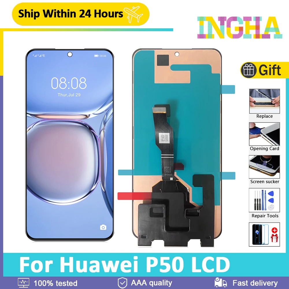 Original Oled 6.5" For Huawei P50 Lcd Display Touch Screen Digitizer Assembly Repair Parts For ...