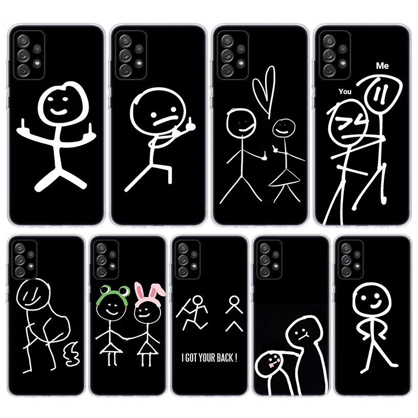 Cartoon-Stickman-Matchman-Soft-Phone-Case-For-Samsung-Galaxy-A14-A13 ...