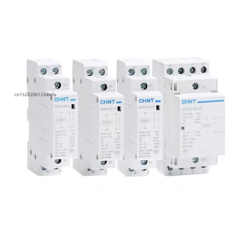 Original CHINT Modular Mini AC household Contactor 220V 230V 400V AC 20A 25A 40A 63A 1NO 1NC 2NO ...