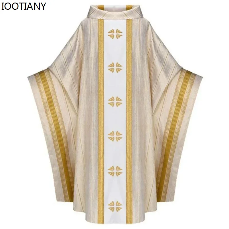 Men's Halloween Medieval Vintage Shawl Cloak Prayer Robe Church Dress ...
