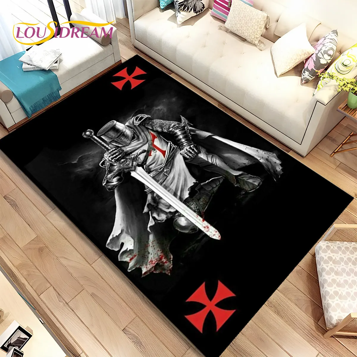 Cavalier Knight Templar Crusaders Games Area Rug,Carpet Rug for Home ...