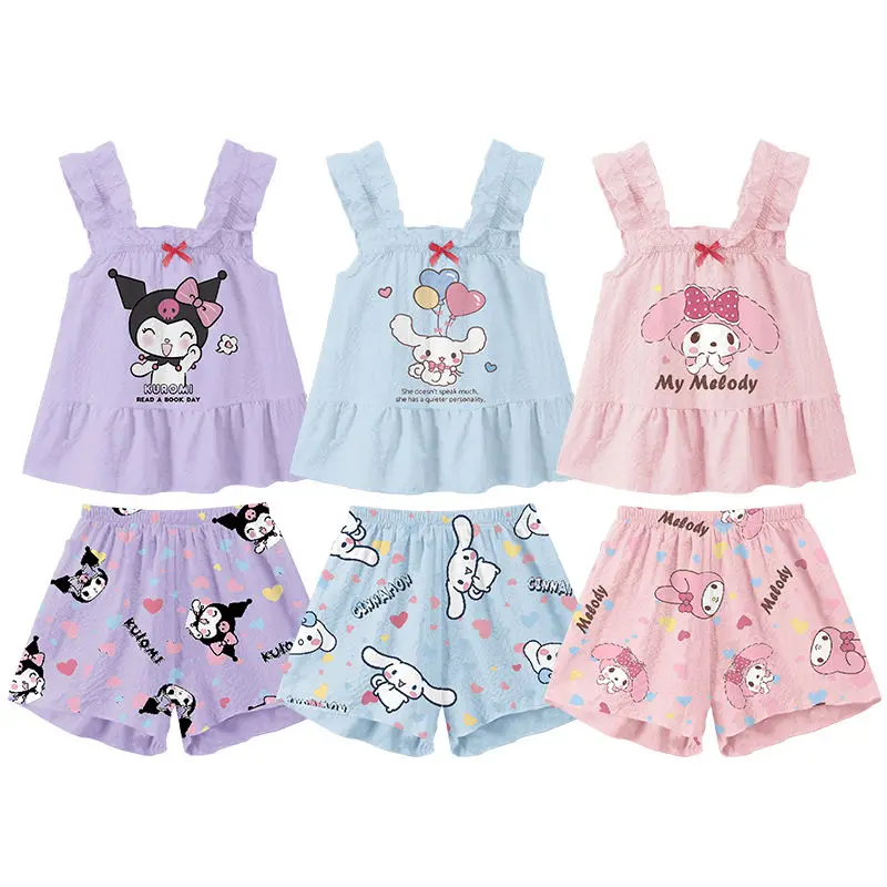 Sanrio-cute-cinnamon-roll-girls-summer-ice-silk-modal-pajamas-suspender ...