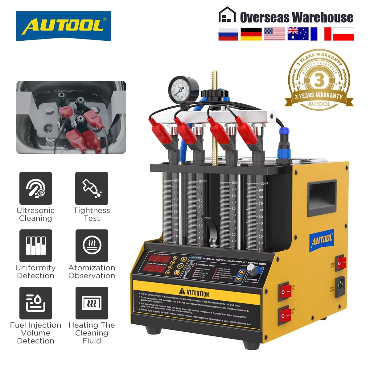 AUTOOL-CT160-Car-Fuel-Injector-Heating-Cleaning-Tester-Machine ...