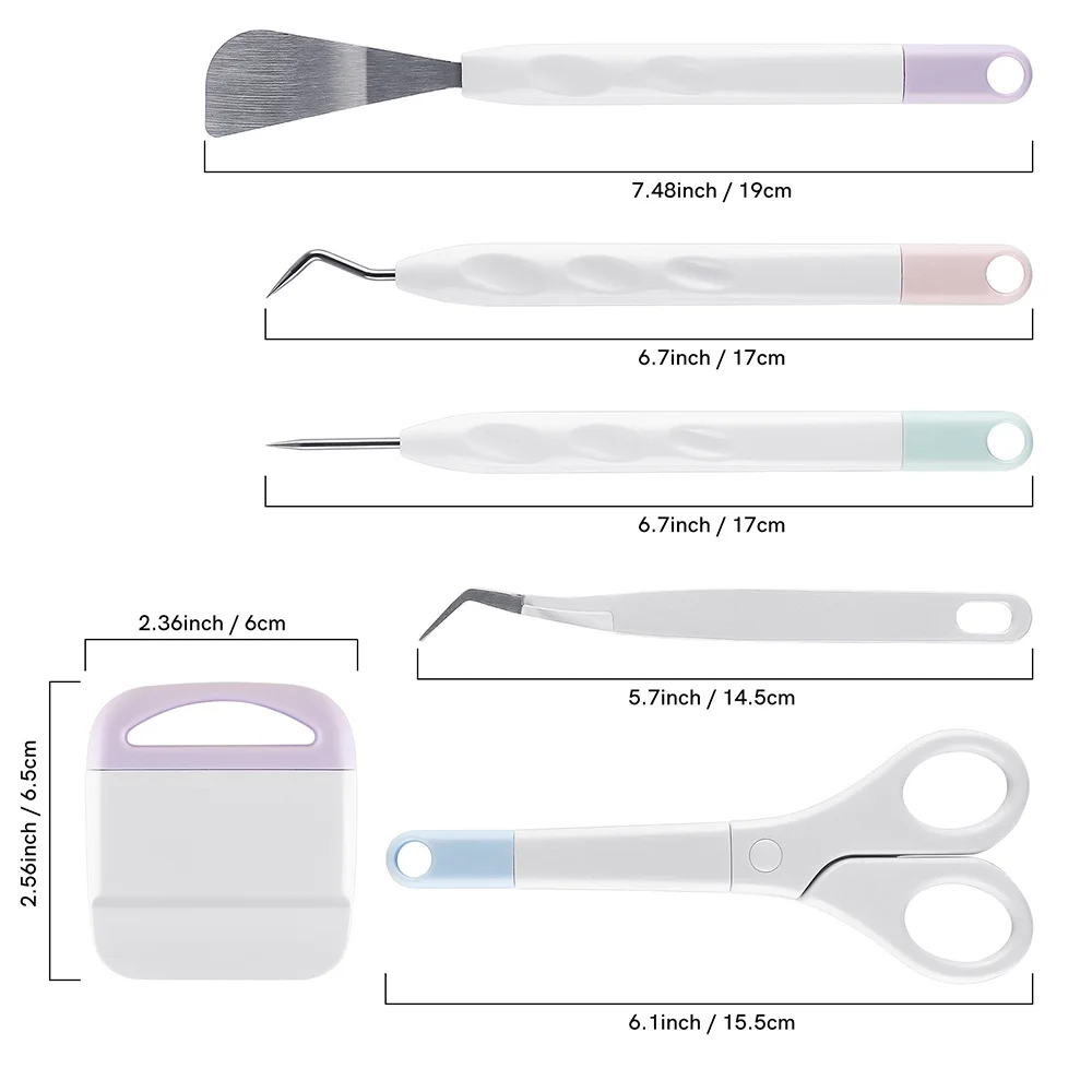 Silhouette Cameo 5 Basic Tools Set Ruler Scissors Tweezers Hook Scraper ...
