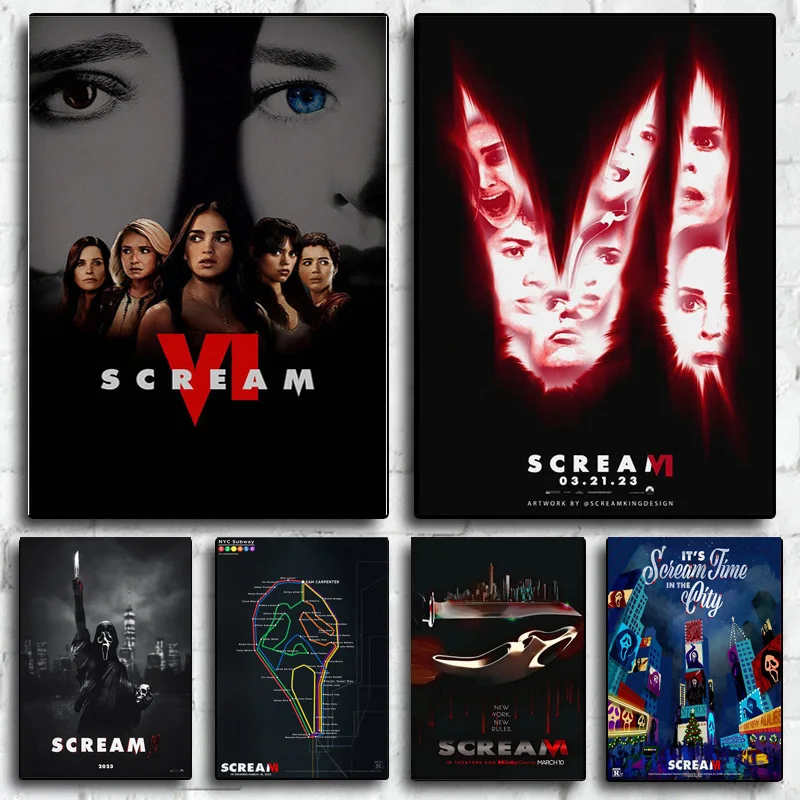 Scream-VI-Horror-Movies-Posters-Slasher-Film-Character-Art-Canvas ...