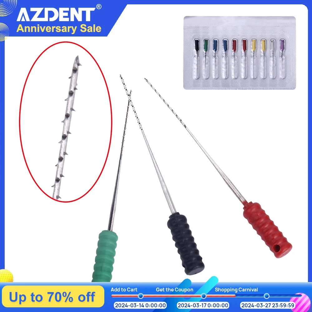 10Pcs-Pack-AZDENT-25mm-Dental-Root-Canal-Files-Cleaning-Needle-Square ...