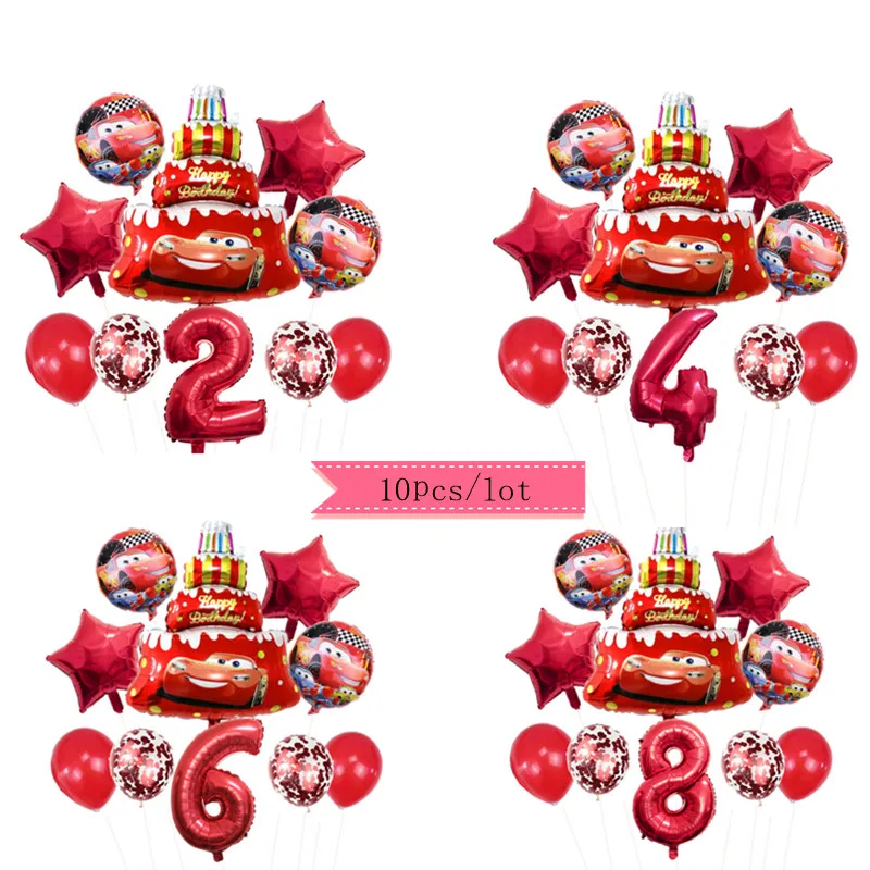 10pcs-Cars-32Inch-number-Foil-Balloon-Lightning-McQueen-Helium-Balloon ...