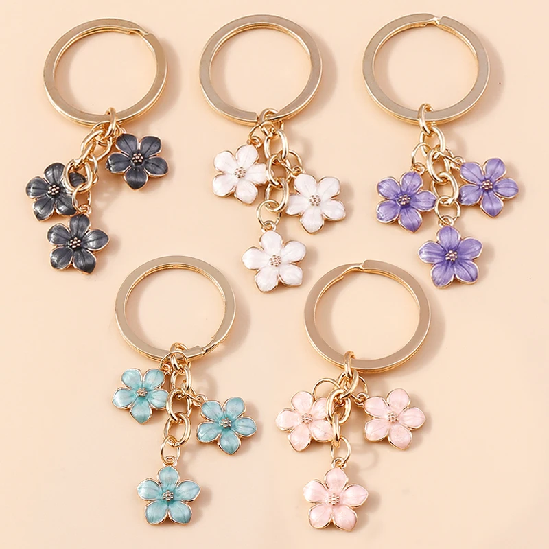 40-Colors-Cute-Plant-Keychain-Enamel-Sakura-Flower-Key-Ring-For-Women ...