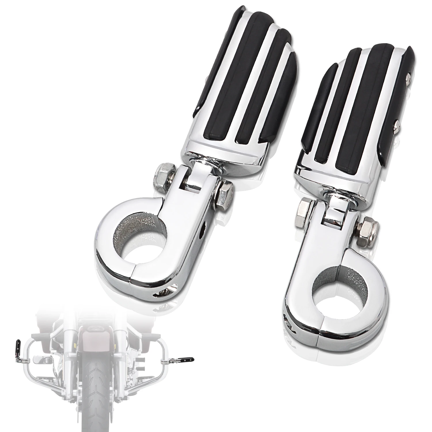 Motorcycle-Foot-Pegs-32mm-Highway-Engine-Guard-Bar-Mount-Clamps ...