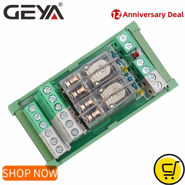 Programmable Relay GEYA 2 Channel Relay Module - AC/DC 12V/24V/230V ...