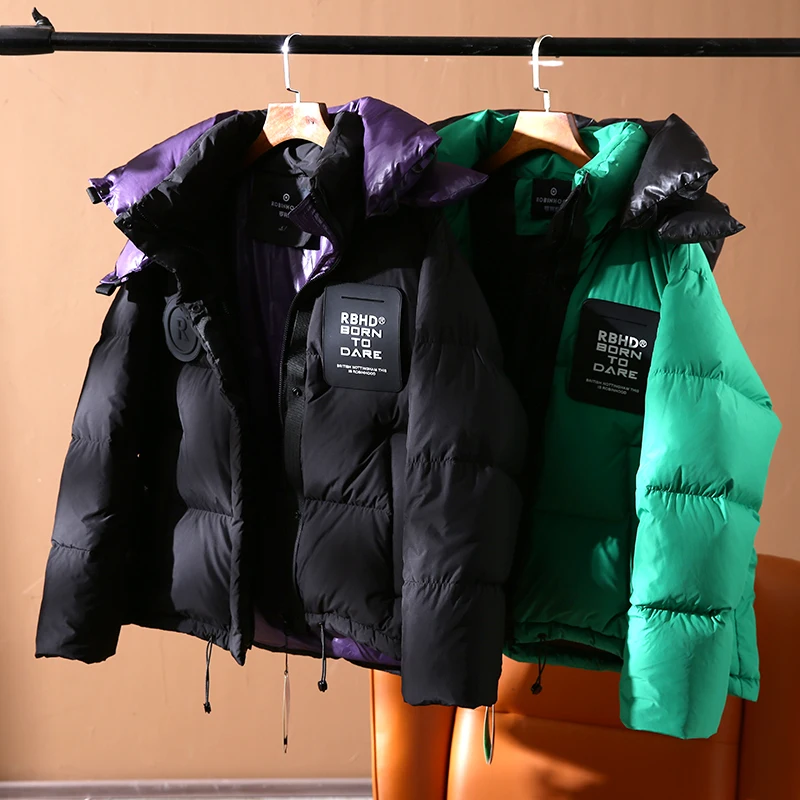 Couples Down Jacket Classic Badge Windproof Waterproof Thick Warm ...