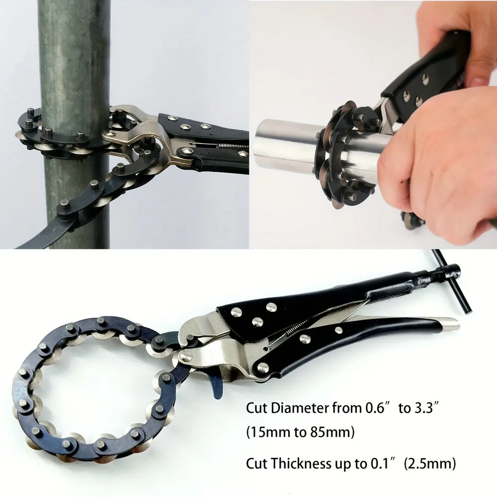 Black Chain Pipe Cutter Exhaust Tube Chain Cutter Tube Cutting Pliers ...