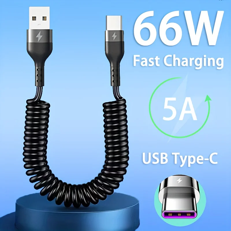 5A 66W USB To Type C Fast Charging Cable For Xiaomi Redmi Samsung OPPO VIVO Mobile Phone Charger ...