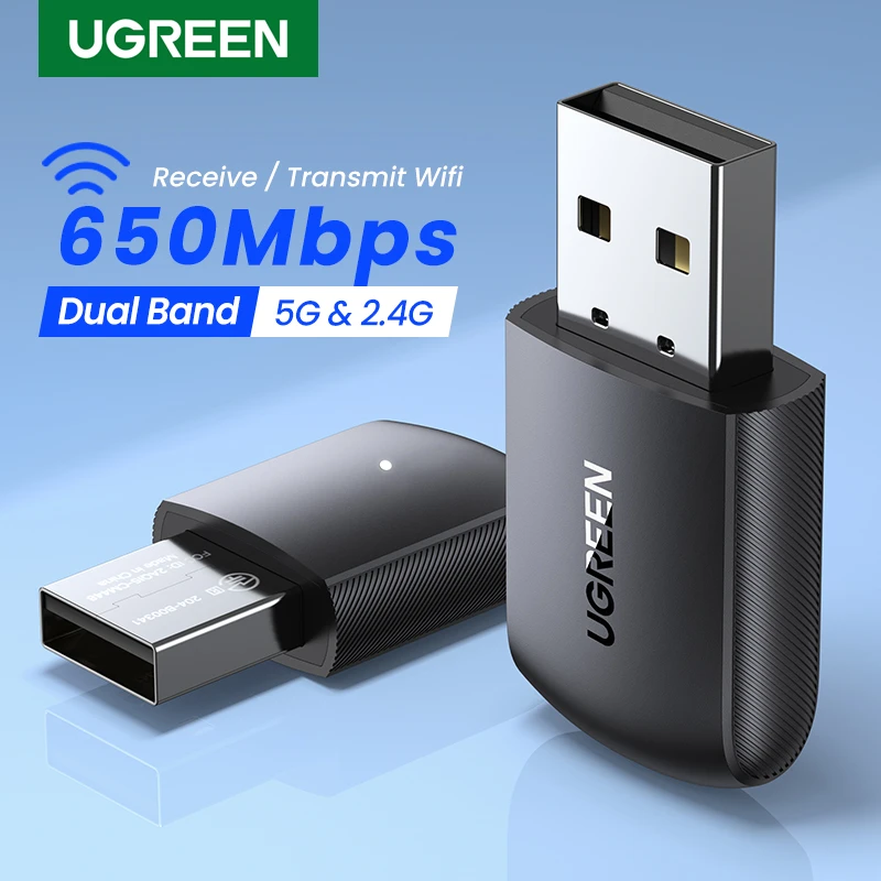 Ugreen Wifi Adapter 650mbps 5g & 2.4g Wifi Usb Adapter Network Card For ...