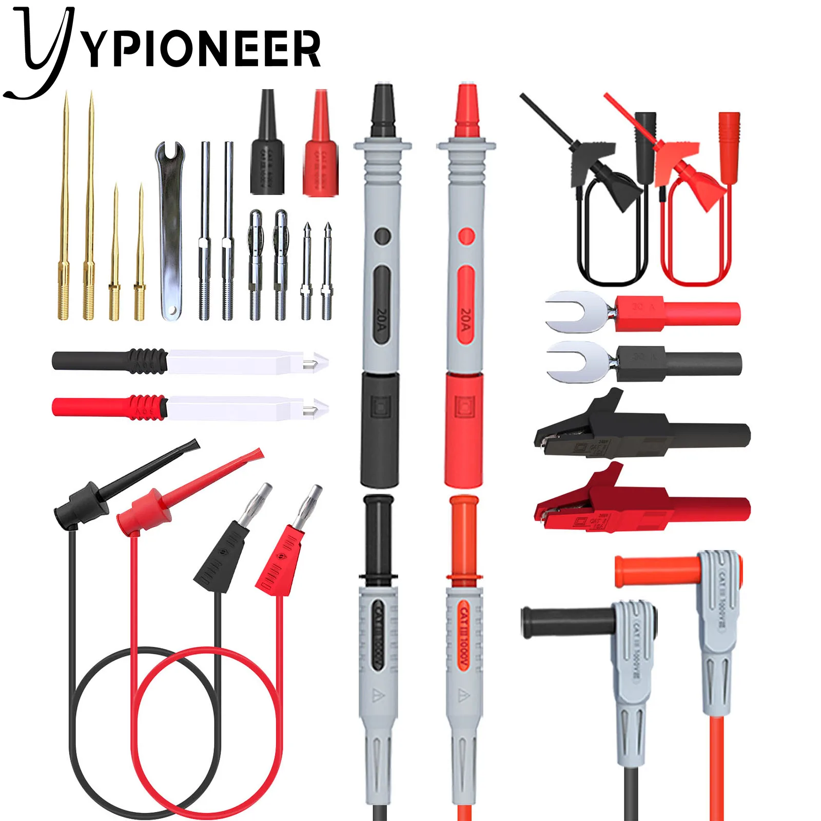 Ypioneer P1308d Silicone Multimeter Test Leads Kit Replaceable Gold ...