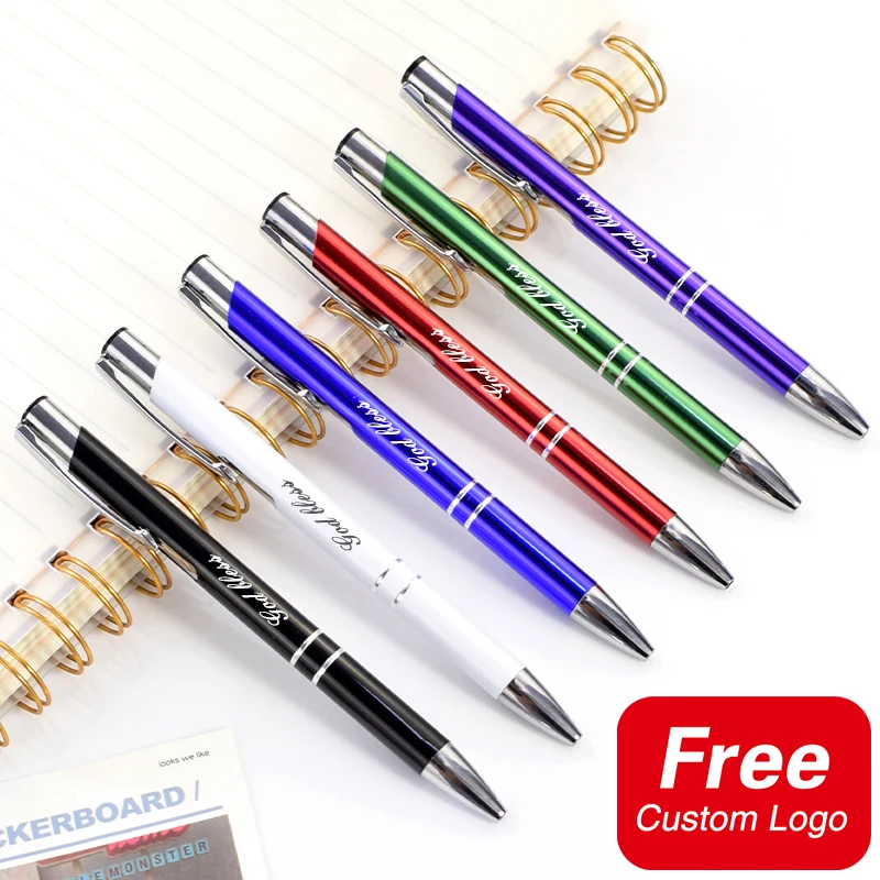 5Pcs-Custom-Logo-Pen-Laser-Engraved-Name-Metal-Ballpoint-Pen ...