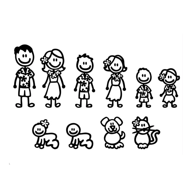 Cute Stick People Family