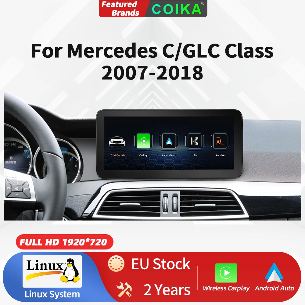 Multimedia-Player-Linux-Wireless-Carplay-For-Mercedes-C-GLC-W204-W205 ...