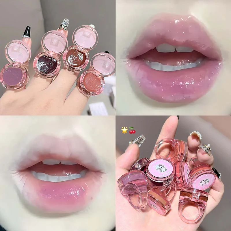Clear Mini Ring Lipstick Berry Jelly Shimmer Lip Gloss Moisturizing ...