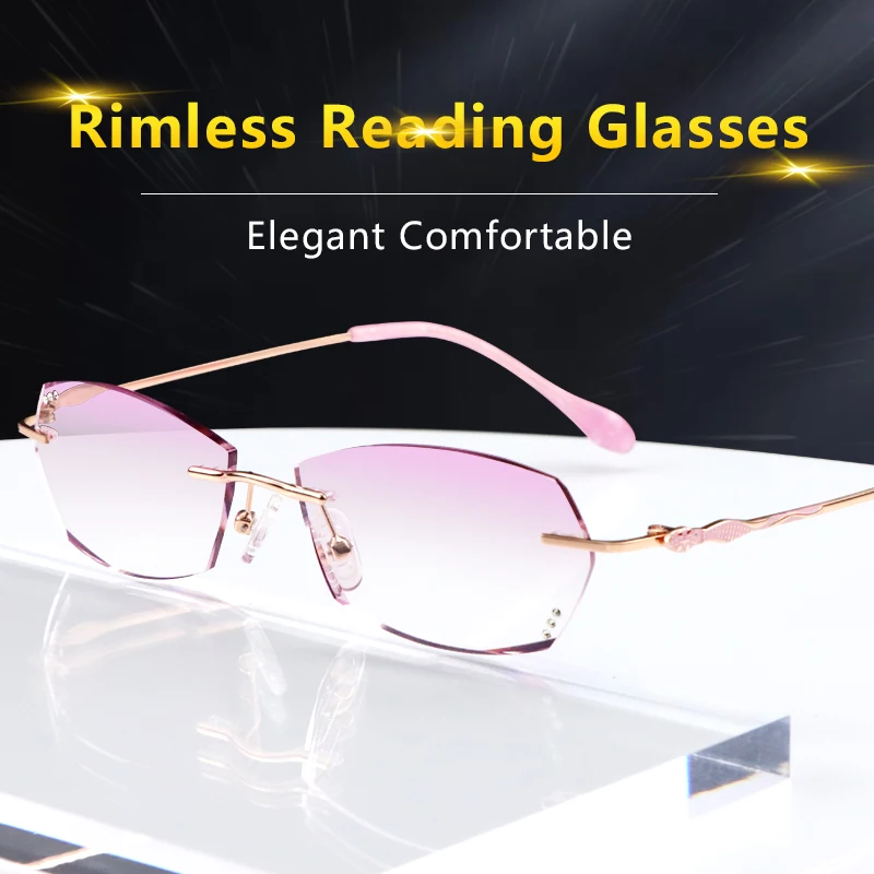 Lightweight-Rimless-Reading-Glasses-for-Women-Blue-Light-Blocking ...