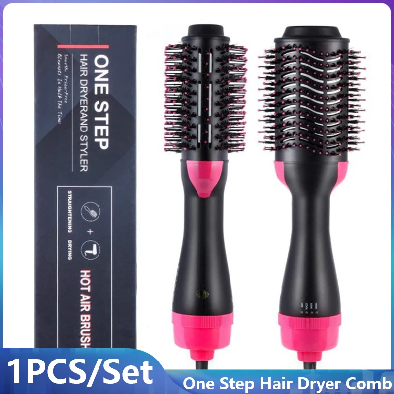 한 단계 헤어 드라이어 빗 Volumizer 송풍기 2 In 1 뜨거운 콜드 에어 패들 스트레이트 닝 컬링 아이언 브러쉬 블로우