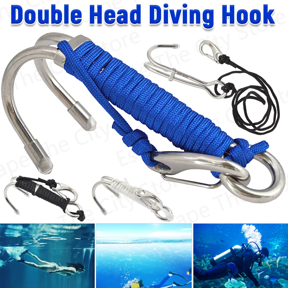 Double-Head-Diving-Hook-Drift-Reef-Hook-Portable-Stainless-Steel-Dive ...