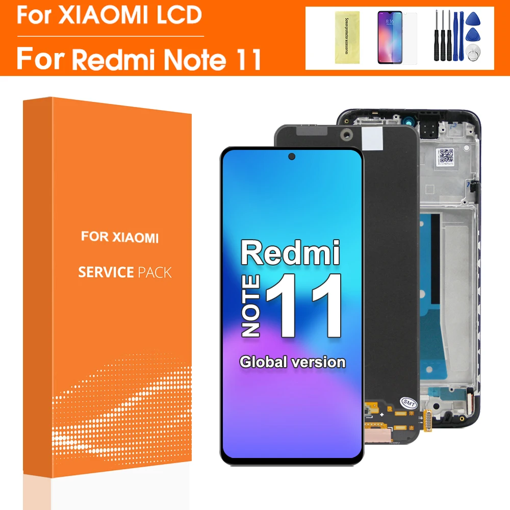 6.43 original original original para xiaomi redmi nota 11 2201117tg display lcd de toque ...
