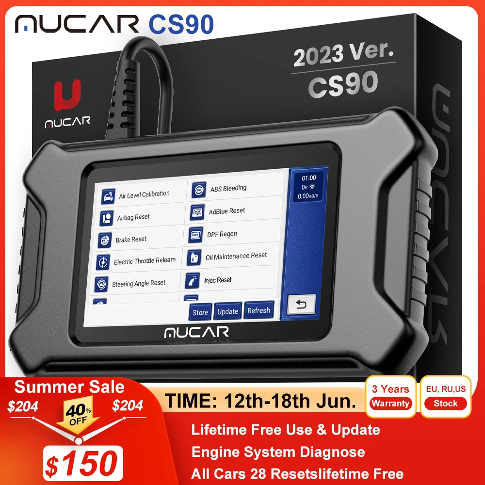 MUCAR CS90 escáner profesional OBD2 CS90, lector de código de reinicio ...
