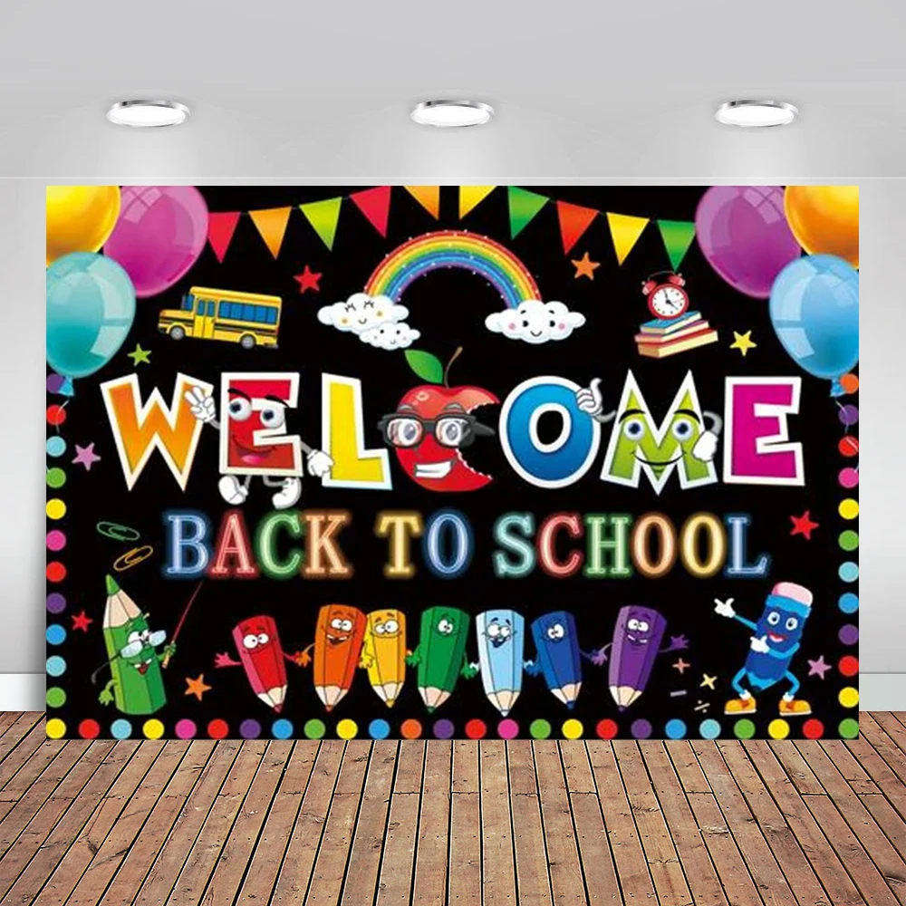Welcome-Back-To-School-Backdrop-First-Day-of-Kindergarten-Photography ...