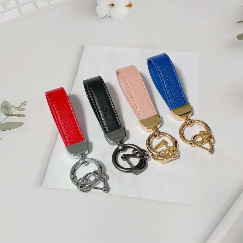Fashion-Lychee-Pattern-Car-Keychain-Colorful-PU-Leather-Key-Chain ...