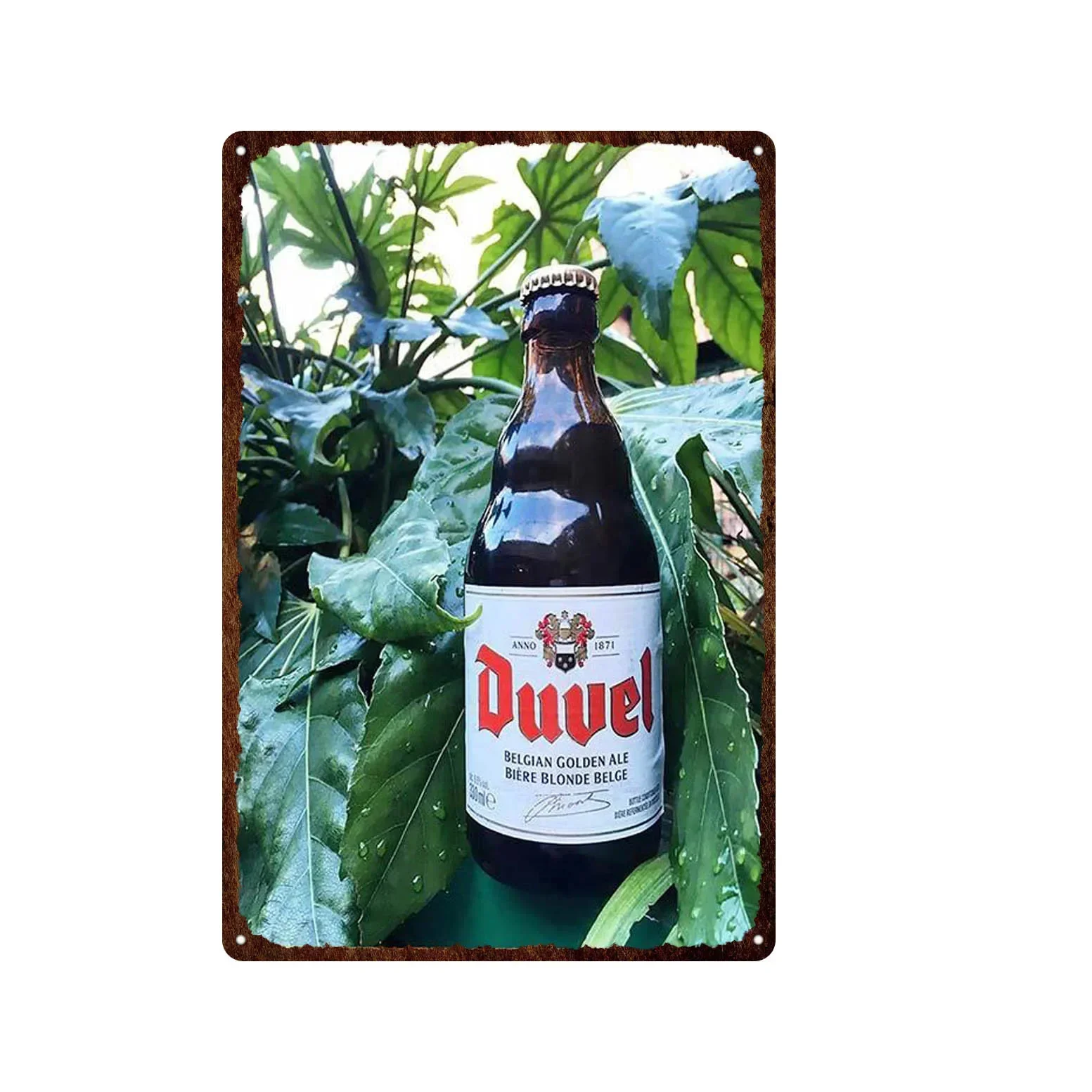 Cartel de hojalata de marca de cerveza famosa, letrero de metal retro ...