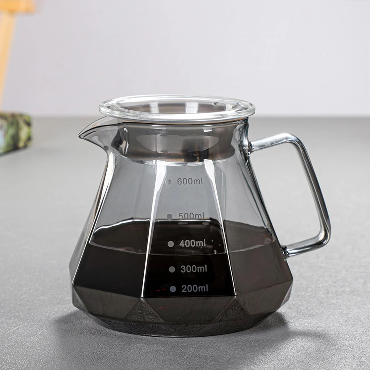 Leeseph-Diamond-Shaped-Coffee-Kettle-Glass-Coffee-Pot-Heat-Resistant ...