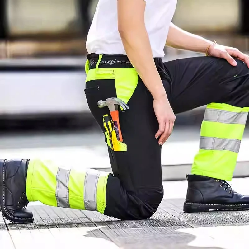 Winter Safety Work Pants Men with Reflectors Hi Vis Workwear Pants Men ...