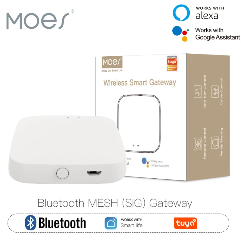 MOES Tuya Bluetooth Gateway Hub Smart SIG Mesh WiFi Smart Life APP ...
